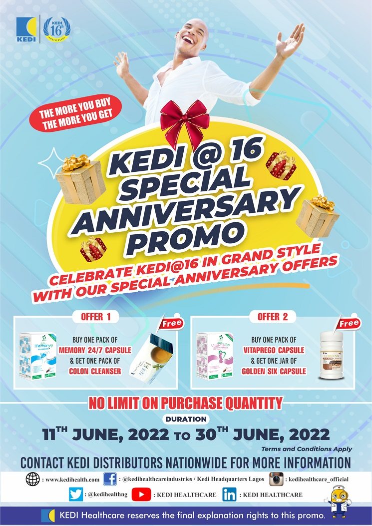 KEDI@16 JAW-DROPPING OFFERS – KEDI HEALTHCARE IND. NIG. LTD.